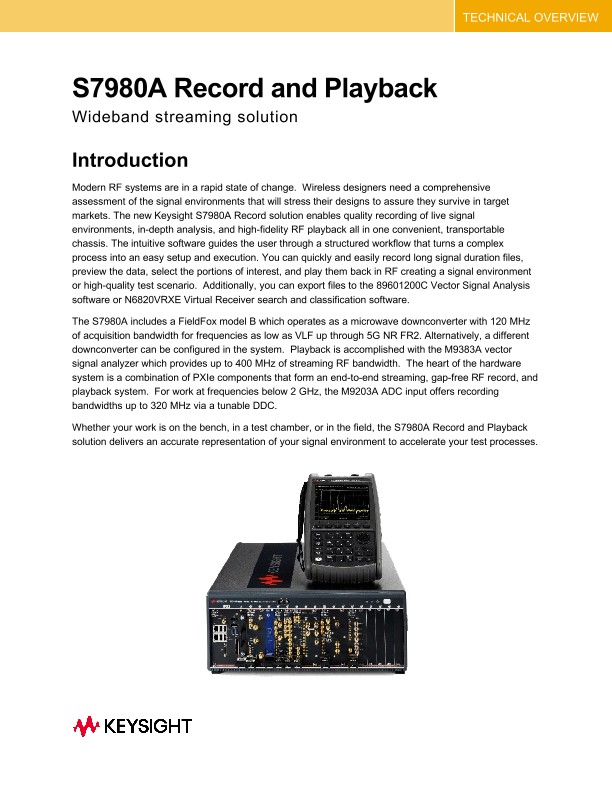 S7980A Record and Playback PDF Asset Page | Keysight